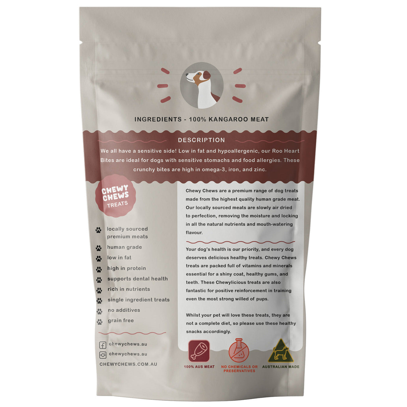 Roo Heart Bites | CK9 | Premium Dog Treats – CK9 Pet Products